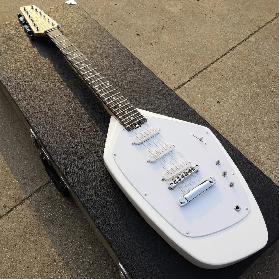 12 Strings VOX Teardrop Phantom XII Shaped Body White Electric Guitar 3 ...