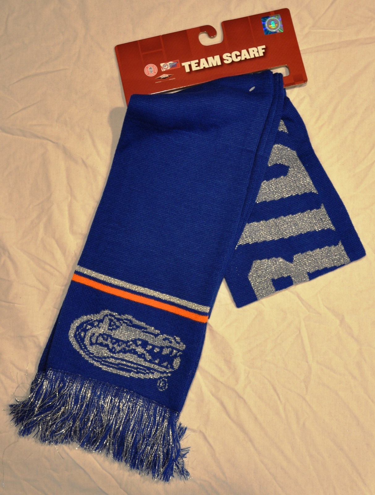 Florida Gators Scarf Knit Winter Neck NEW NCAA 65" - Metallic Thread ...
