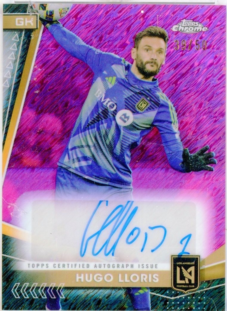 2024 Topps Chrome Mls - Autographs Hugo Lloris #CA-HL Pink Shimmer ...