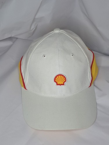 Shell Oil Gas Station Employee Uniform Adjustable Hat White Yellow ...