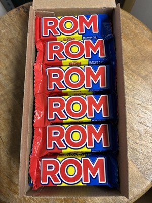 36 Romanian Authentic ROM Chocolate Bars full box 30 grams/bar past BB ...