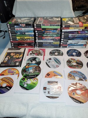 Huge Lot Of 60 Ps2 Games PlayStation 2 -All disc only Some With Cases ...