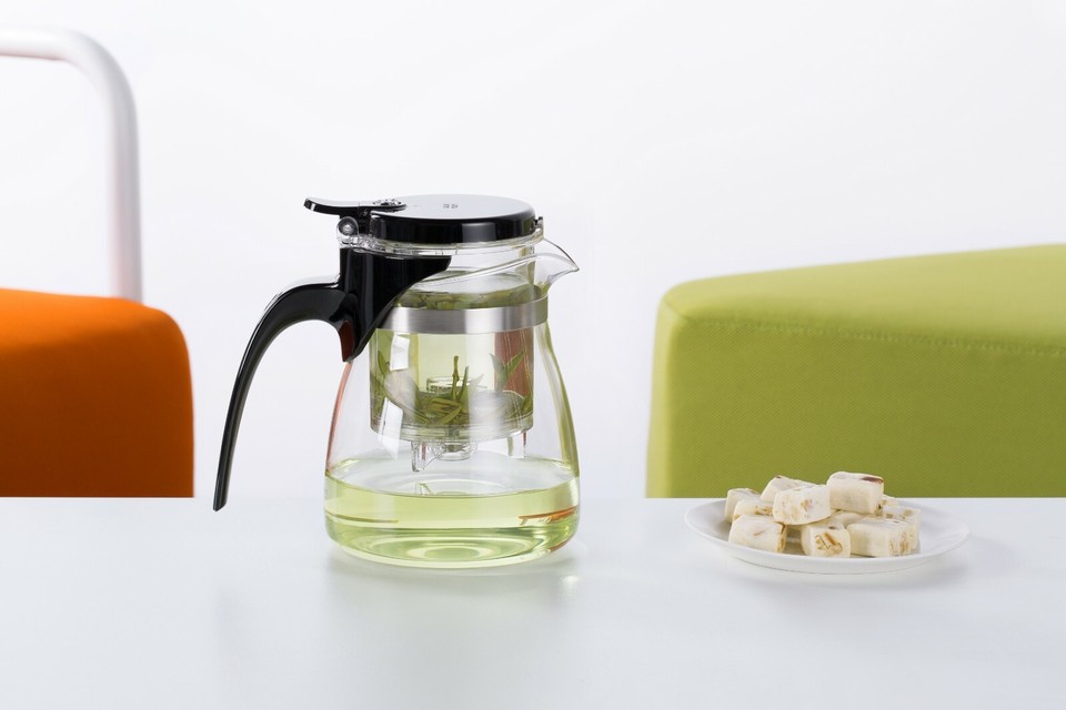 Heat Resistant Glass Tea Pot / Teapot Infuser for Loose Leaf Tea 600ml ...