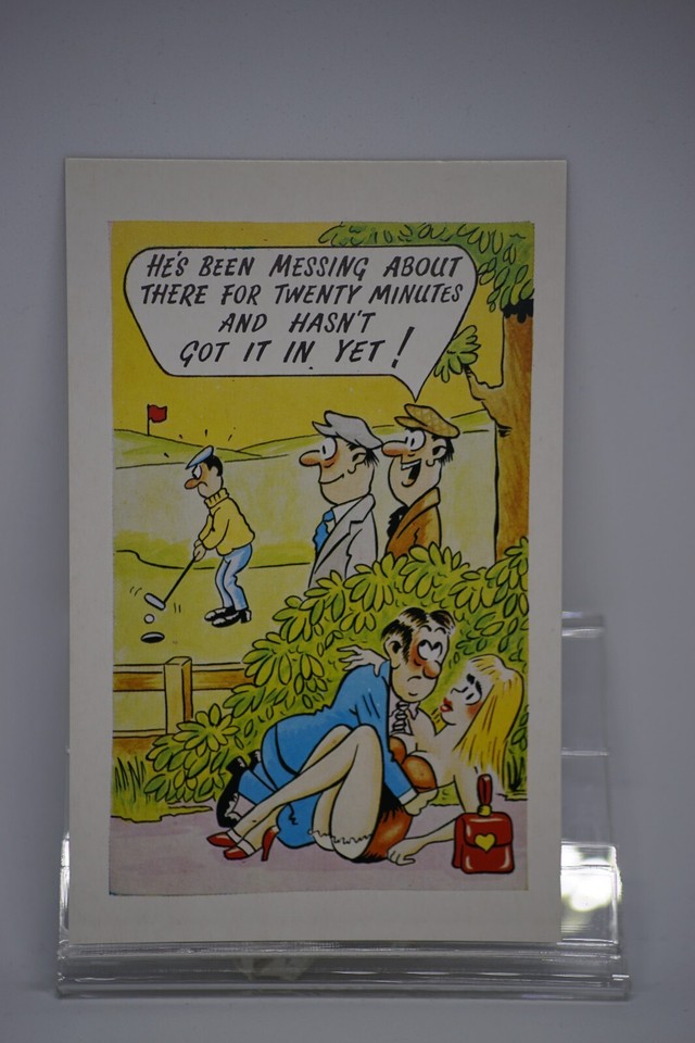 Postcard Seaside Comic Saucy Risqué Golf Golfer Hole Courting Constance ...