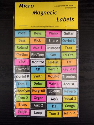 48 Magnetic Instrument & Vocal Labels for Sound Consoles, Mixers ...