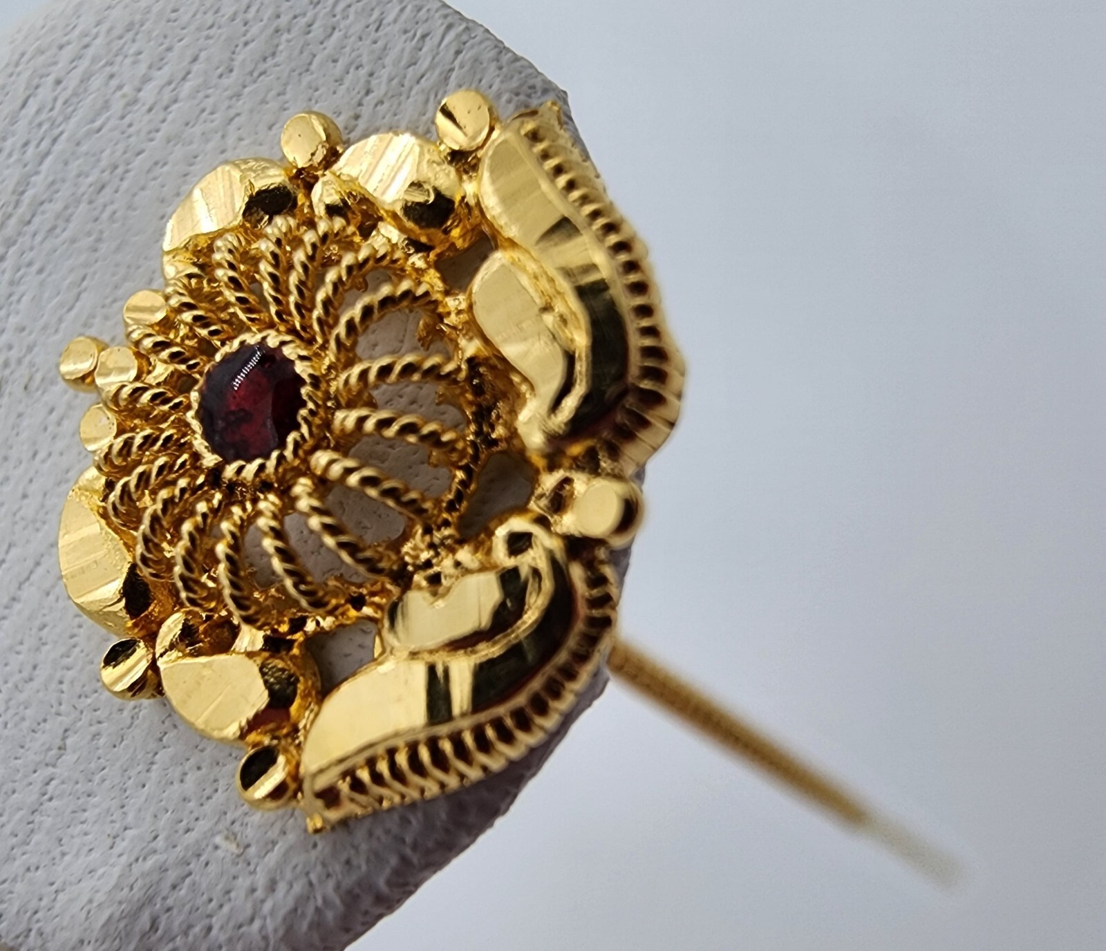 20k .833 Gold Red Enamel Cannetille India Threader Earrings Au 2302 | eBay