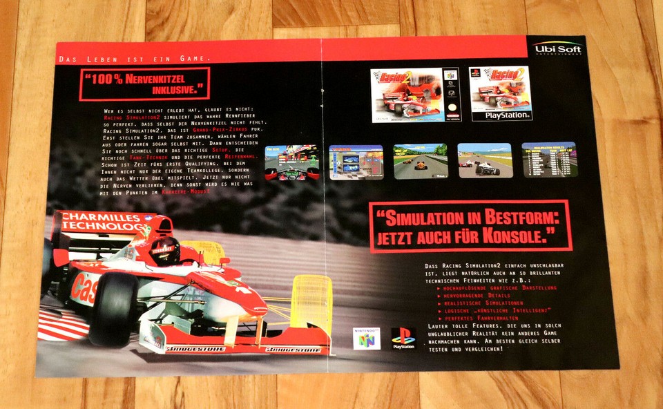 Racing Simulation 2 Video game Very Rare Poster PlayStation Nintendo 64 ...