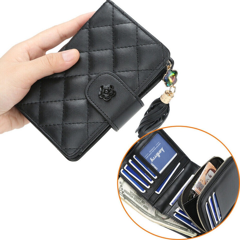 Women RFID Wallet Leather Small Clutch Coins Purse Credit Card Holder ...