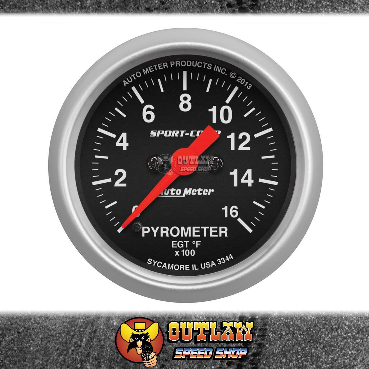 AUTOMETER GAUGE KIT 2-1/16" EXHAUST TEMP PYROMETER KIT 0-1600°F ELEC ...