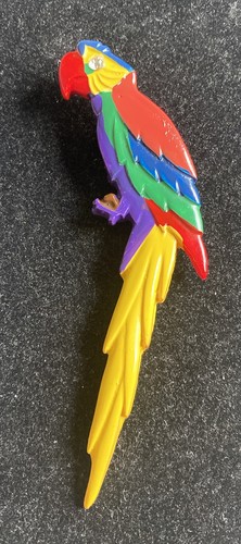 Beautiful Brooch Pin Colorful Plastic Resin Parrot | eBay