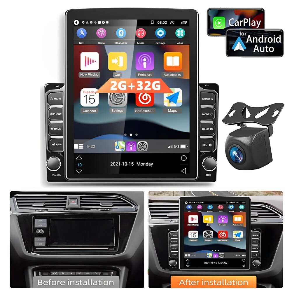 Stereo Radio Player Wifi Android Auto Cam Carplay 9.7" 2Din Android 13. ...
