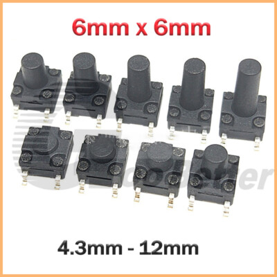 Mini Taster Drucktaster klein Mikroschalter Wasserdicht 6x6x4.3mm ...