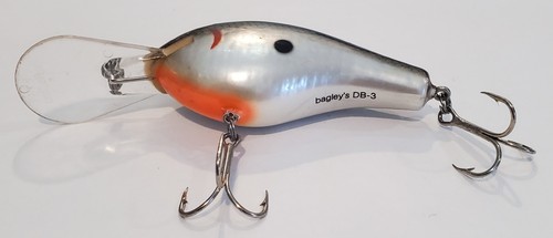 Bagley's DB-3 Shad on Pearl White w Orange Belly Wood Fishing Lure FREE ...