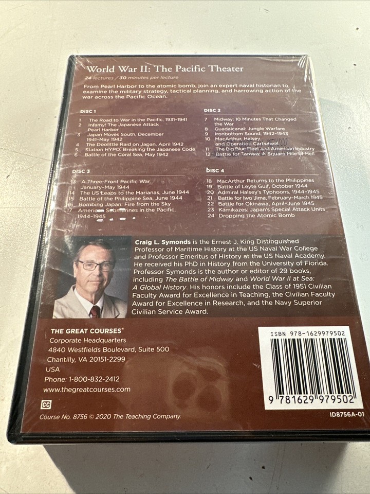 Great Courses World War II WW2 The Pacific Theater Guidebook & DVD NEW ...