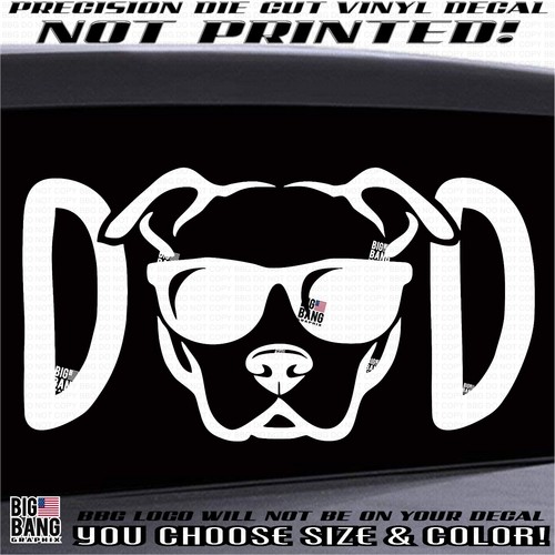 PITBULL Dog Dad Decal Sticker American Bully Pit Bull Terrier ...
