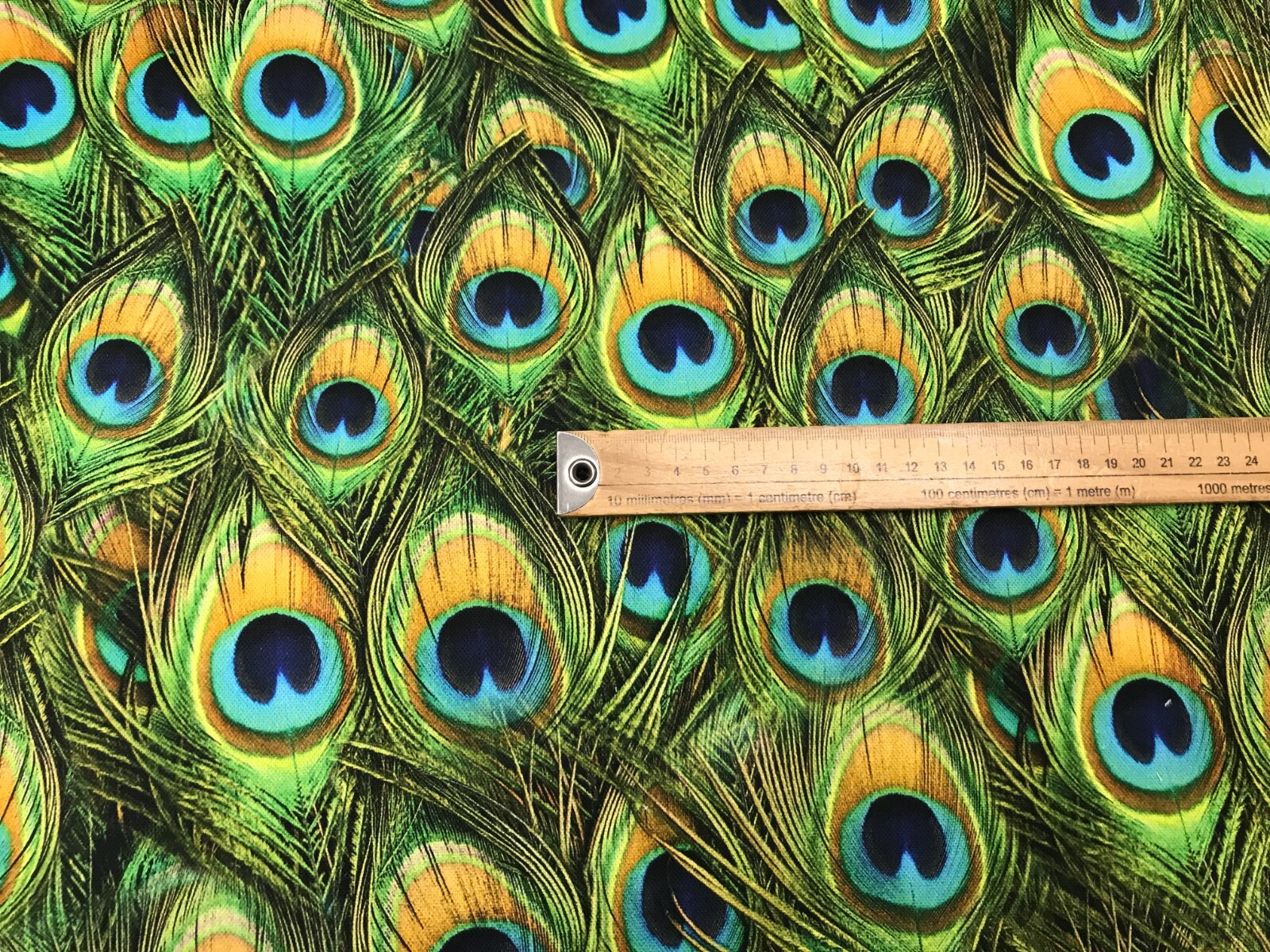 Peacock Curtain Upholstery Cotton Fabric Material - 140cm wide GREEN ...
