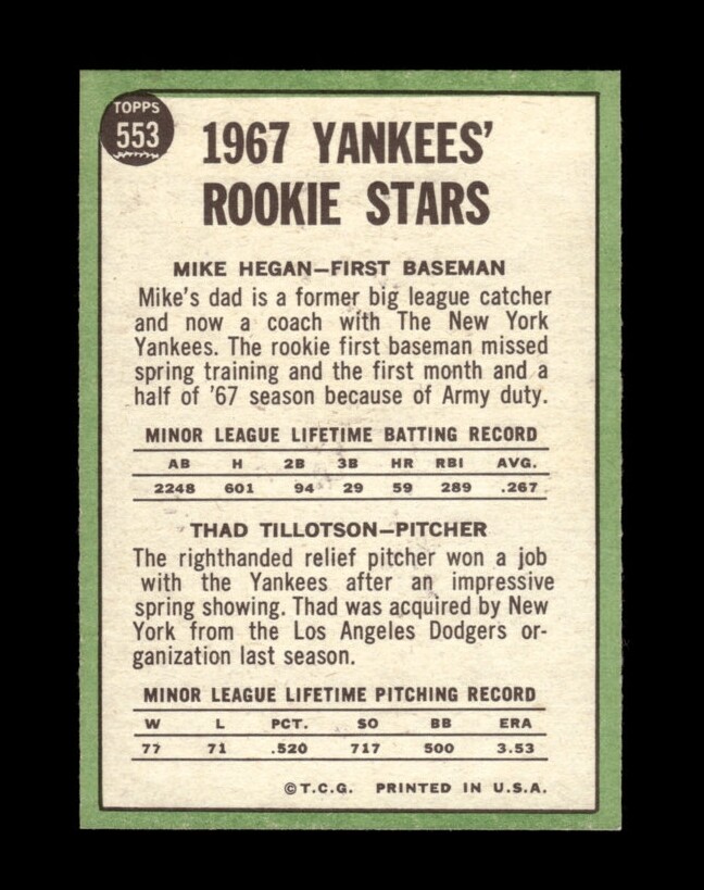 1967 Topps Set-Break #553 Mike Hegan NR-MINT *GMCARDS* | eBay