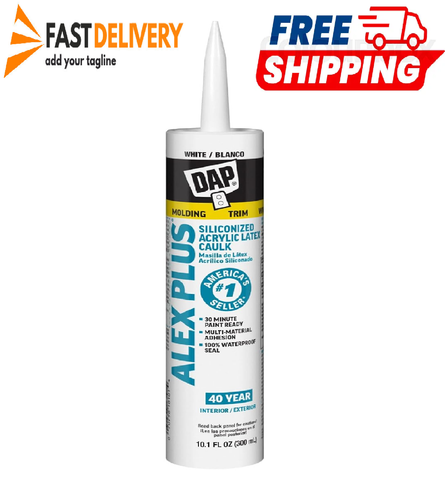 DAP INC 18152 10.1oz White Alex Plus Acrylic Latex Caulk with Silicone ...