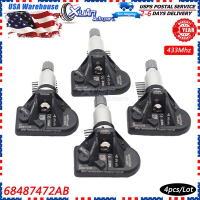 4x TIRE PRESSURE SENSORS 68487472AB For Chrysler 300 Dodge Challenger ...