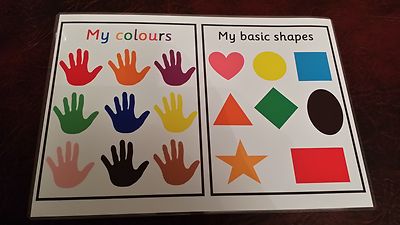 EYFS COLOURS & SHAPES - A4 LAMINATED POSTER- FIRST LEARNING ...