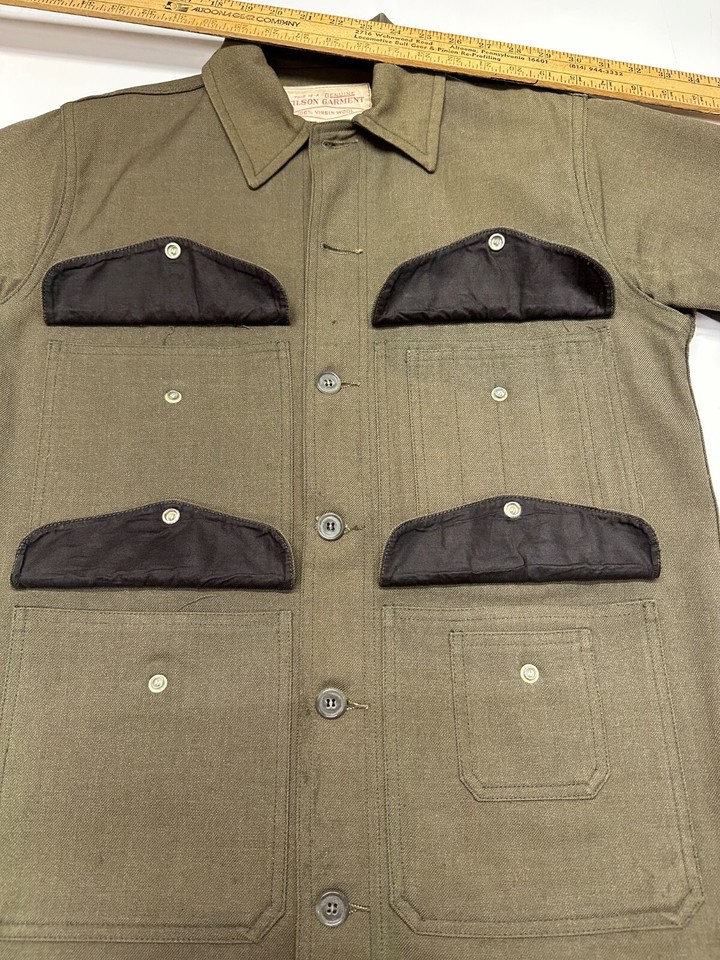 VINTAGE 50s FILSON WOOL FORESTRY CLOTH CRUISER JACKET MENS 40 UNION ...