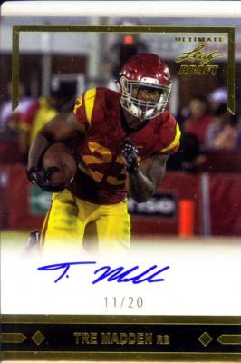 tre madden rc rookie draft auto autograph usc trojans college #/20 2016 ...