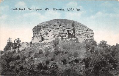 J36/ Sparta Wisconsin Postcard c1910 Castle Rock Geology 1,355 Feet 5 ...