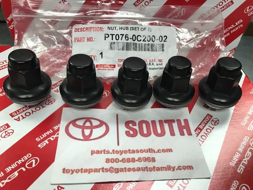 BLACK LUG NUT SET OF 5 TOYOTA TUNDRA SEQUOIA LAND CRUISER PT076-0C200 ...