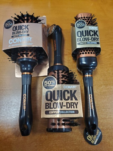 2/3 PACK: Conair Copper Collection Thermal Round Blow Dry Brushes ...
