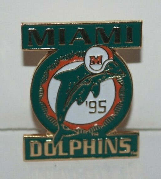1995 Miami Dolphins Pin Lapel Pin Dolphins Logo Hat Pin '95 Stadium ...