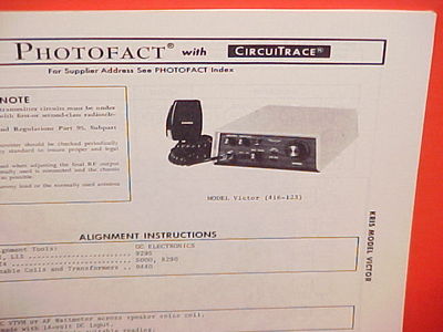 1976 KRIS CB RADIO SERVICE SHOP MANUAL MODEL VICTOR (416-123) | eBay