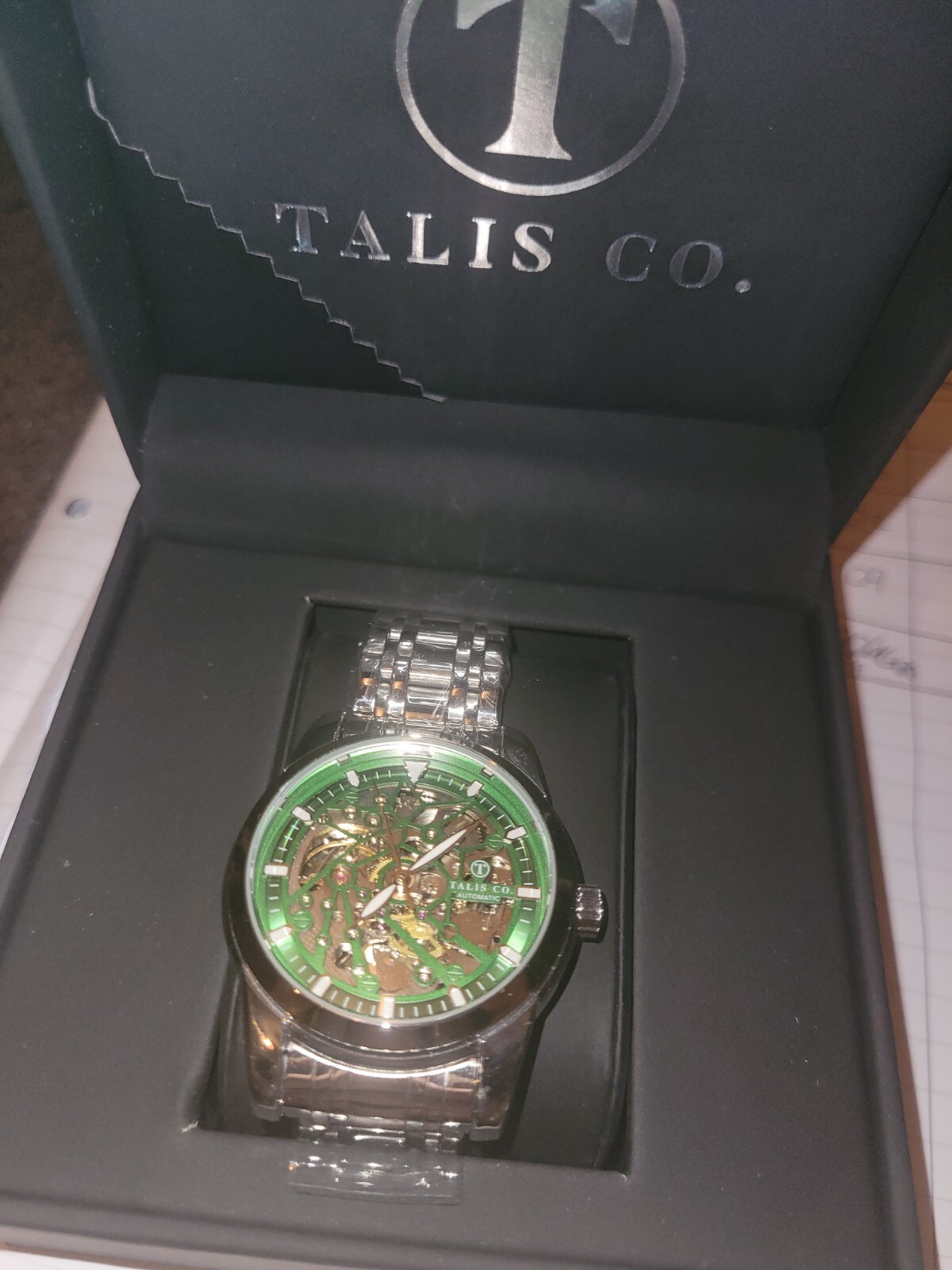 Talis Co Limited Edition Green Skeleton Dial Men's Watch & Strap RRP £ ...