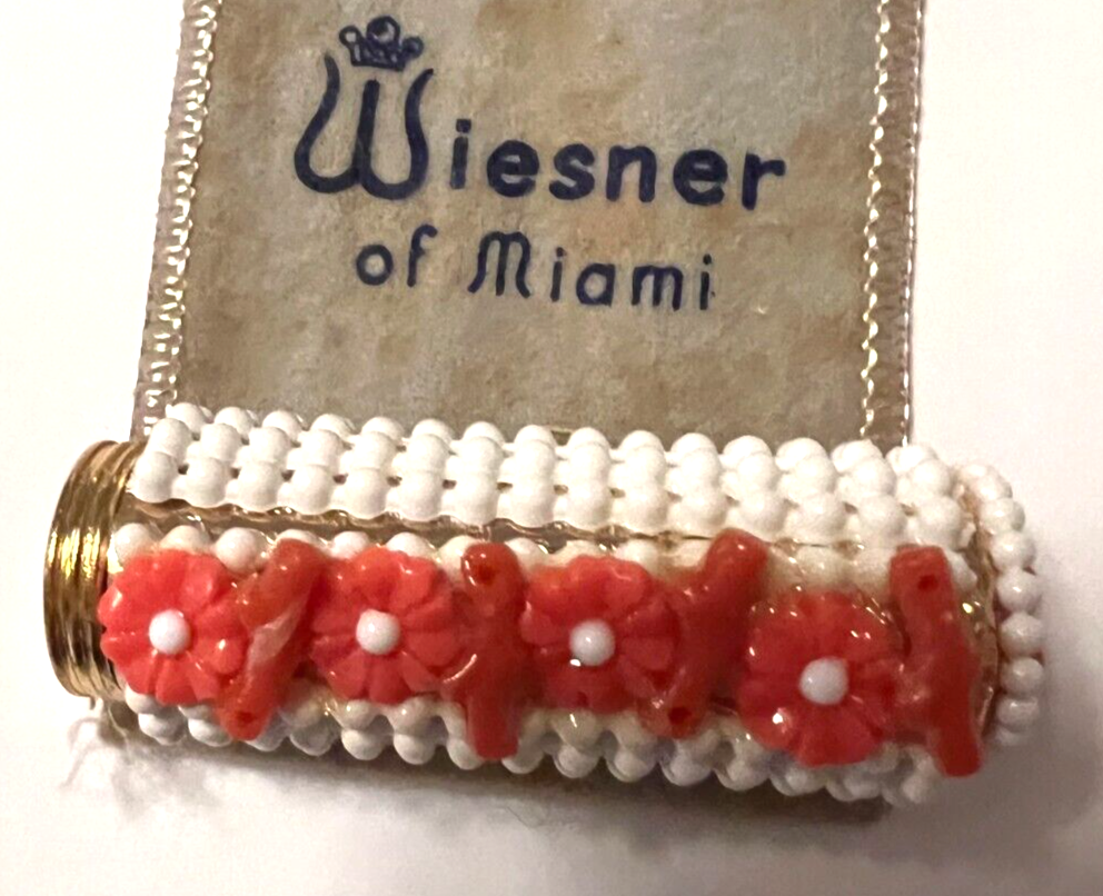 Wiesner of Miami Vintage 1950's Trickettes 3 piece set white & coral | eBay
