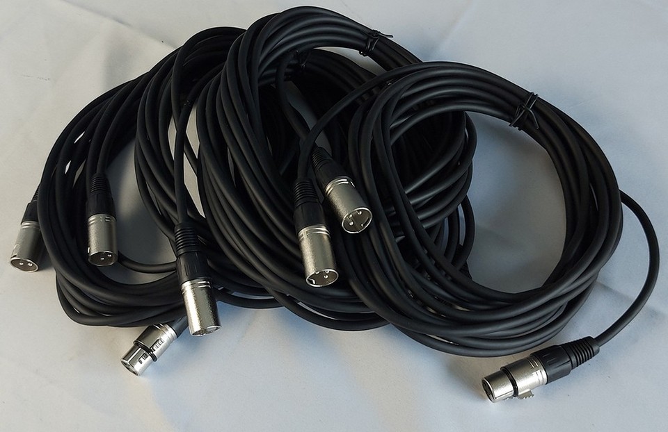 5 x XLR Mic Leads 6 Metre – Durable Audio Cables with Rewireable ...