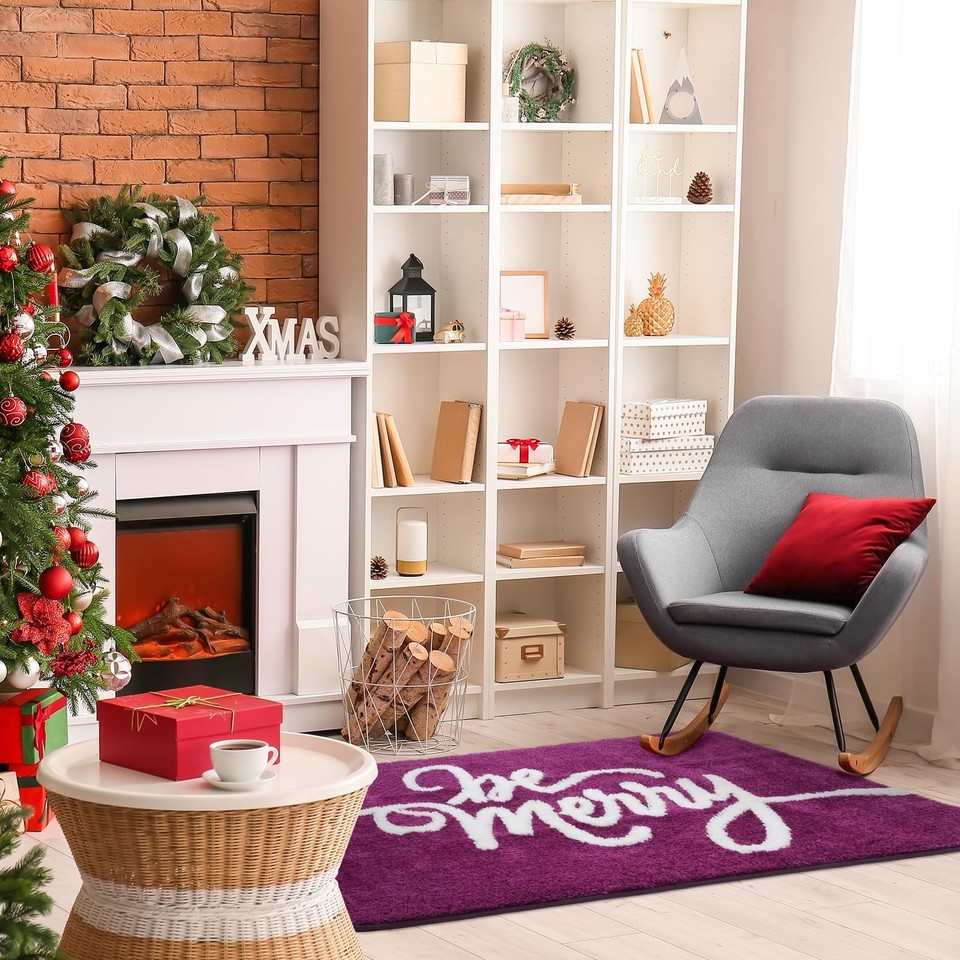 48 x 30 Inch Christmas Bathroom Rug Large Extra Soft Absorbent Bath Mat ...