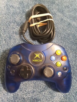 Original OEM Wired Microsoft Xbox Controller Blue Type-S Genuine TESTED ...