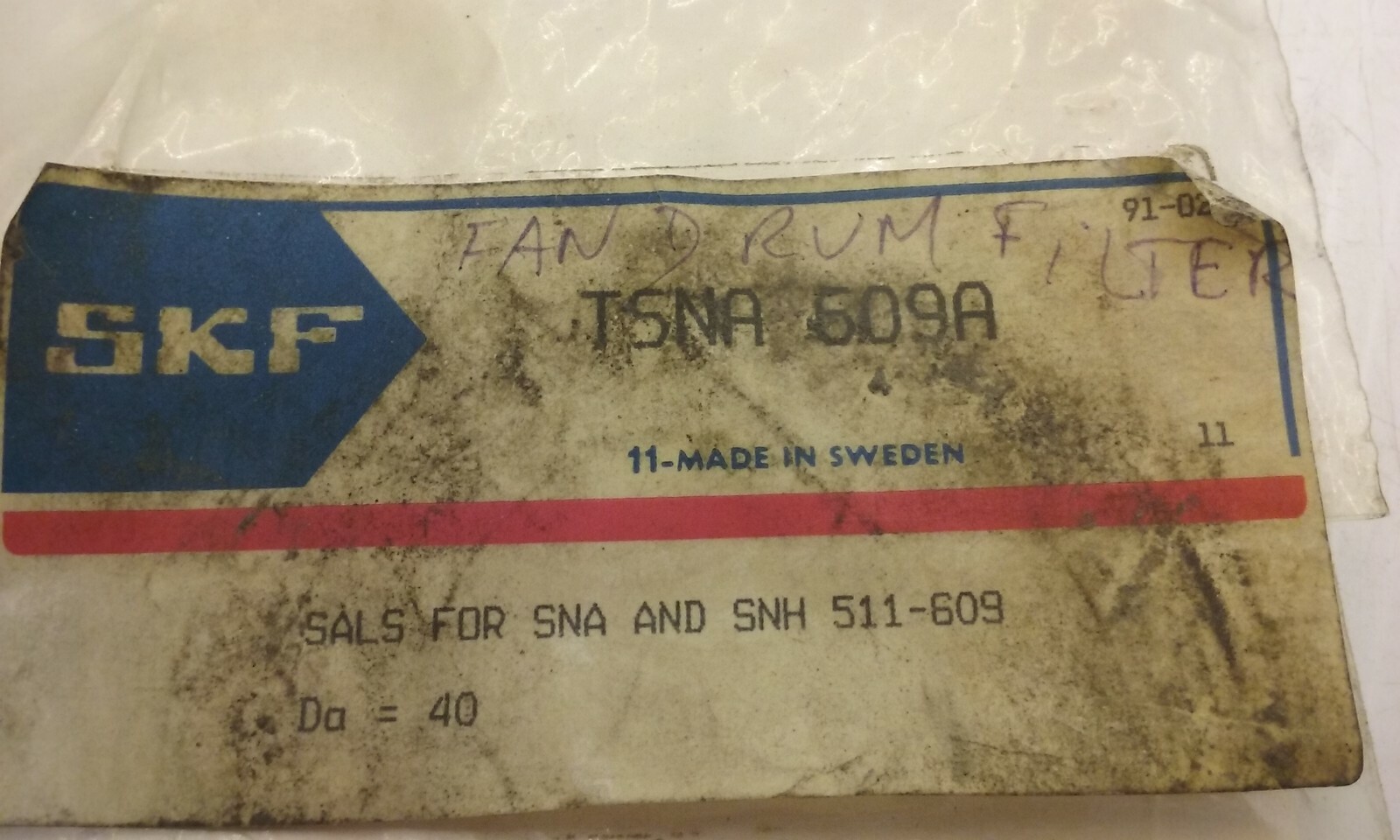 SKF TSNA-509A SEAL KIT FOR SNA AND SNH 511-609, NIB | eBay