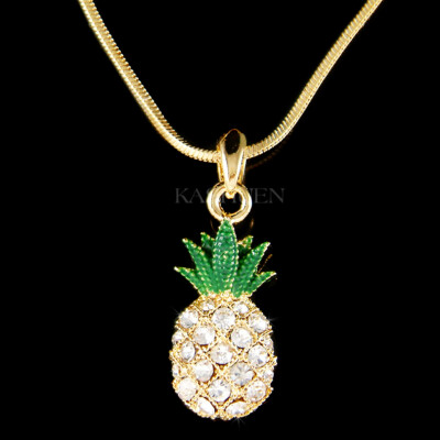 Tiny Pineapple Ananas Tropical Fruit Charm Minimalist Gold Tone ...