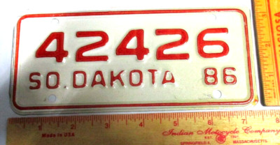 1986 South Dakota motorcycle license plate collectible SD MC tag -new ...