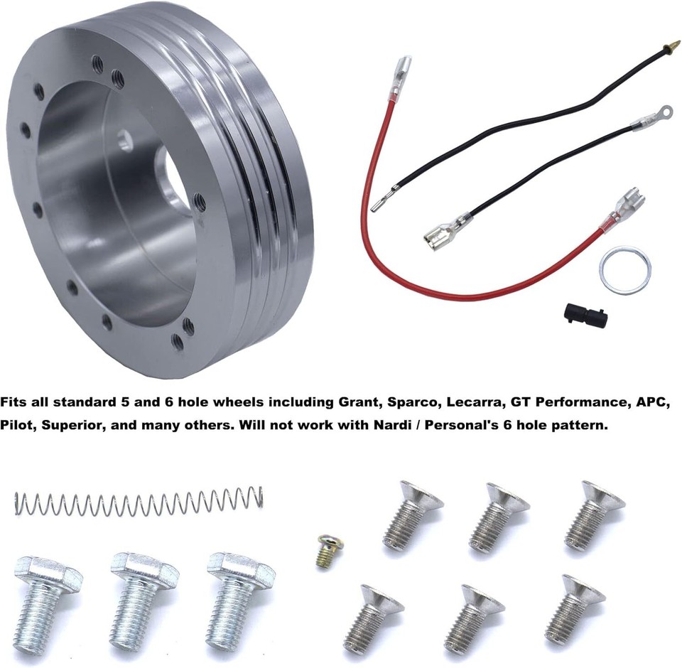 5 & 6 Hole Steering Wheel Polished Hub Adapter Flaming River, Ididit ...