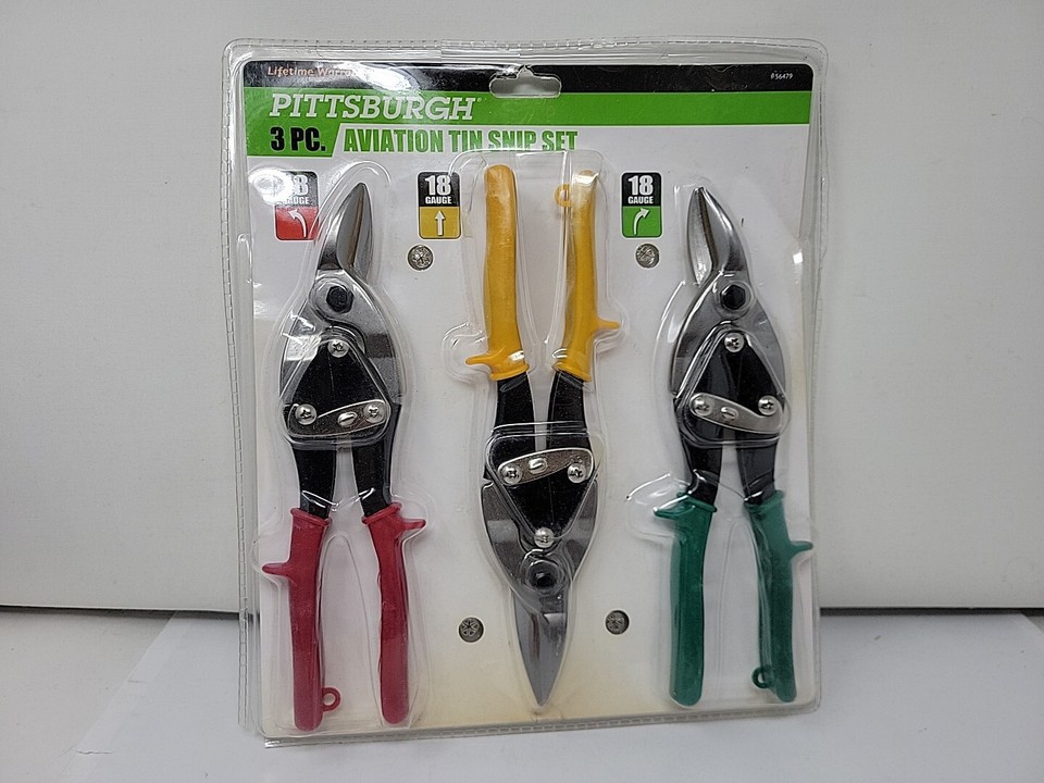 3pc Aviation Tin Snip Set: Left, Straight & Right Cut Snips! 10" Length ...