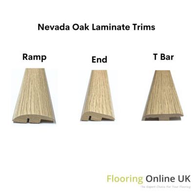 Nevada Oak MDF Laminate Door Bar Trims Ramp Profile End Edge T Bar ...