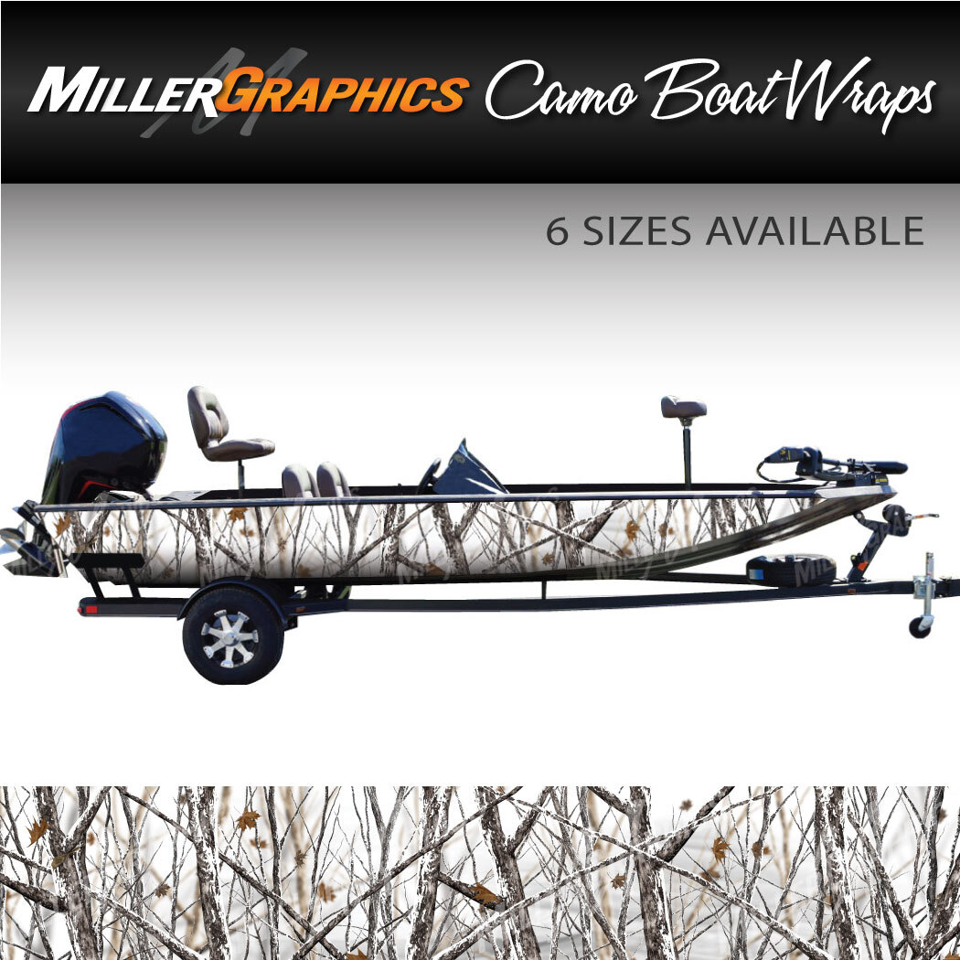 Camo "Snowstorm" Boat Wrap Kit 3M Premium Cast Vinyl - Many Sizes | eBay