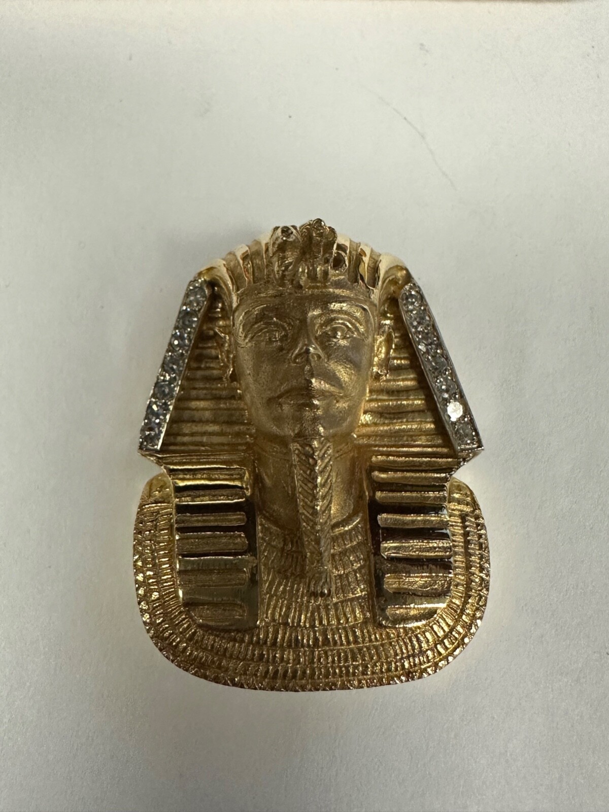 18k yellow gold Egyptian Pharaoh Slide Pendant - Gem