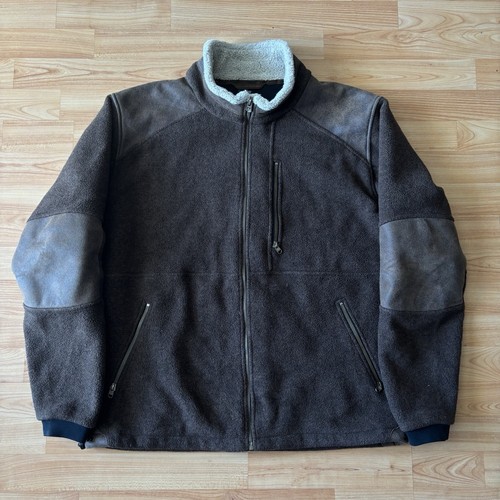 KUHL Alpenwurx Men Fleece Jacket Sherpa Collar Elbow Patches Full Zip ...