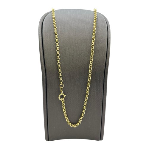 9ct 9k Yellow Gold Italian Round Belcher Chain Necklace 2.29 Grams 39cm ...
