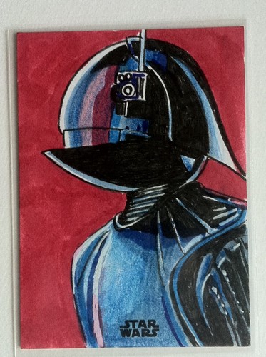 TOPPS STAR WARS SKETCH CARD DEATH STAR ENGINEER HAND DRAWN DARREN ...