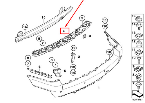 NEW BMW X3 E83 REAR BUMPER MOUNTING BRACKET 51123416246 3416246 ...