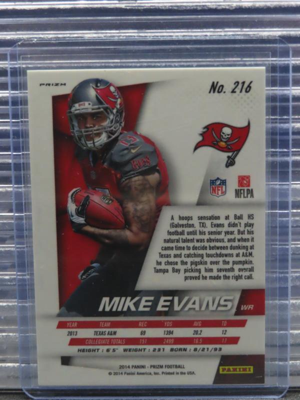2014 Panini Prizm Mike Evans Silver Prizm Rookie RC #216 Tampa Bay Buccaneers | eBay
