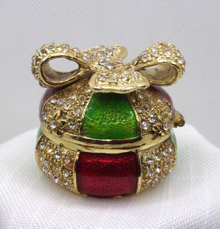 Cotillion Christmas Bow Trinket Ring Box OBJET D'ART Art Collectible ...